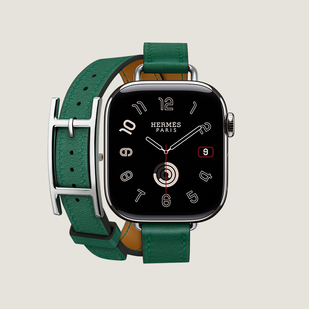 Series 10 case & Band Apple Watch Hermès Double Tour 42 mm Hapi Attelage | Hermès Thailand